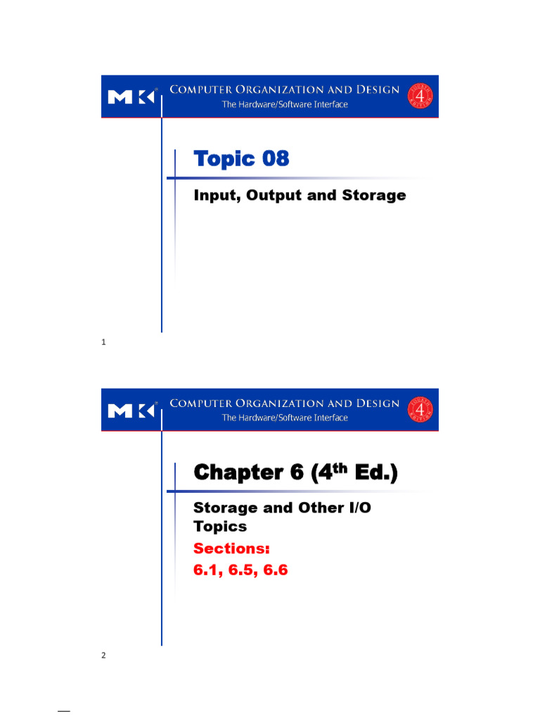 CS224 Topic 08 Input Output 2 | PDF | Input/Output | Computer Data Storage