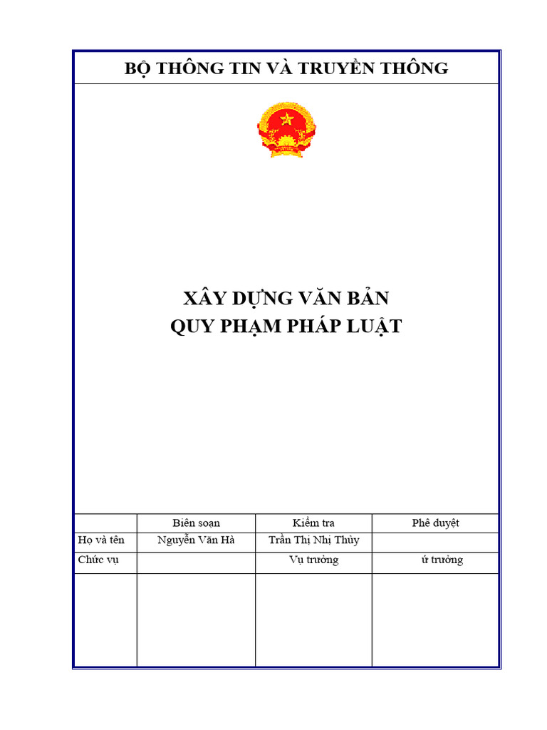 QT - pc.01. Quy Trinh Xay Dung VBQPPL | PDF