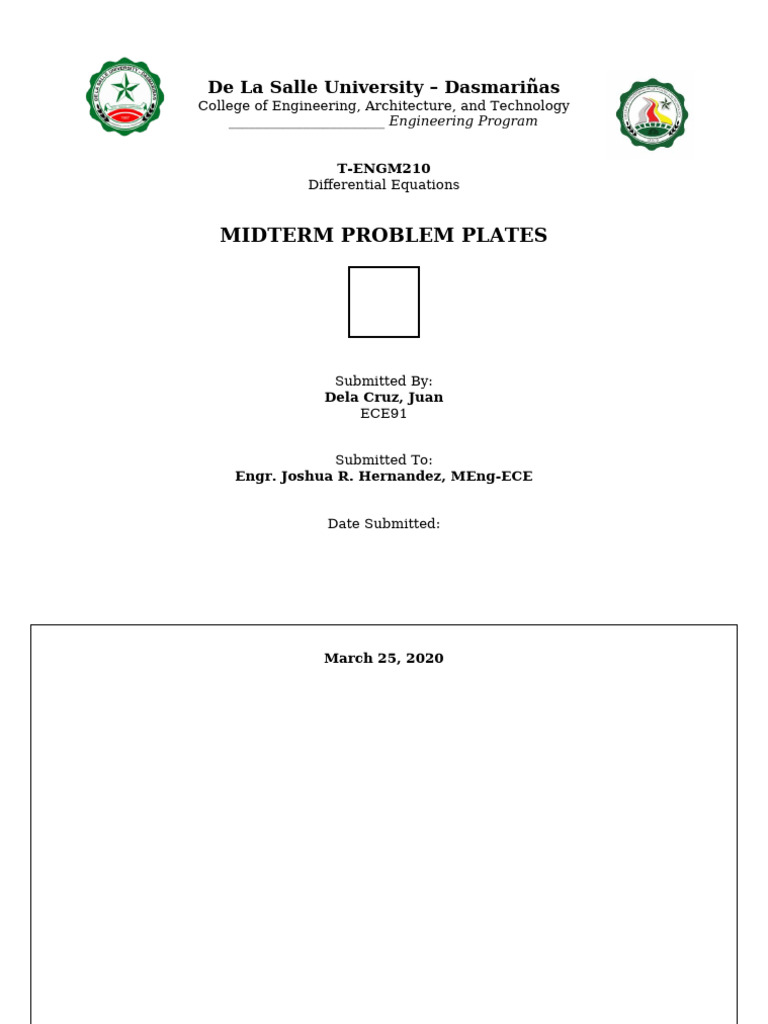 Problem Plates Template 2020 Engr. Hernandez 1 | PDF