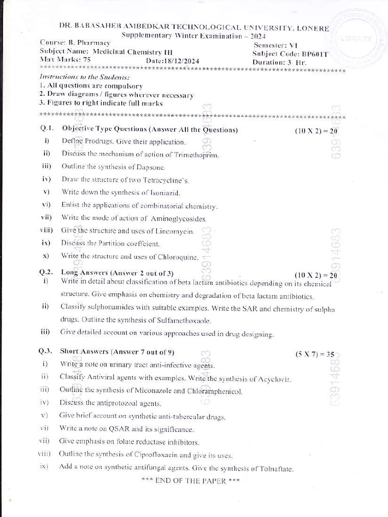 601bp Med - Chem. III Dec.2024 W Sup. | PDF