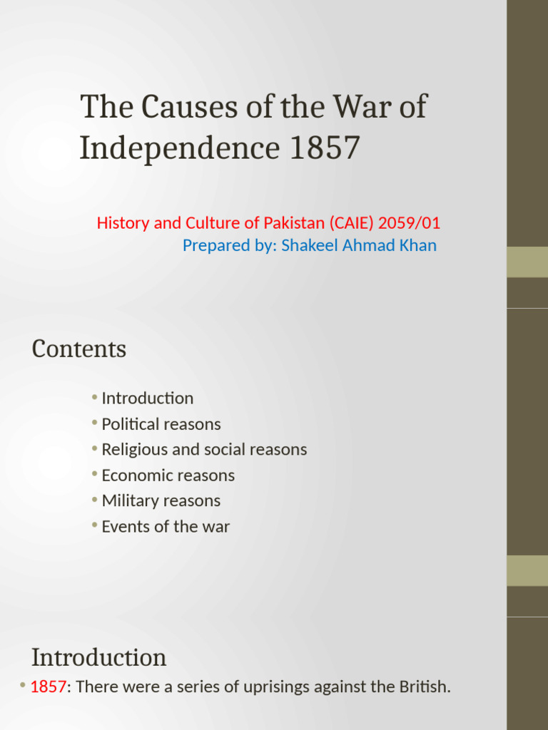 War of Independence-1 | PDF | British Raj