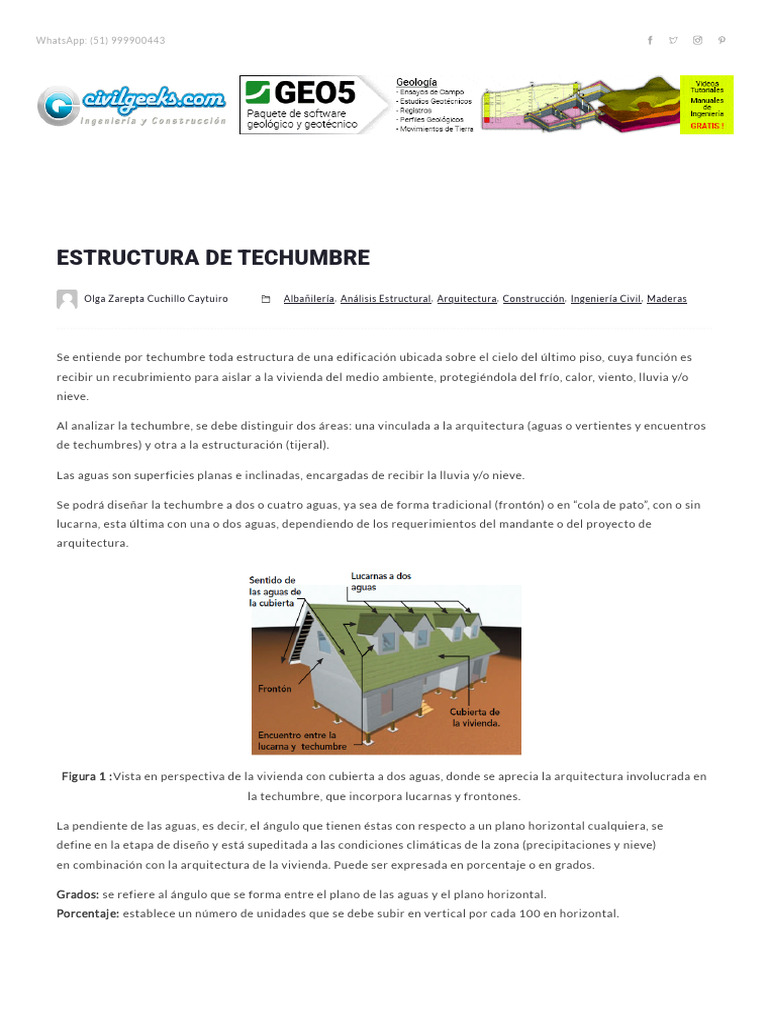 Estructura de Techumbre | PDF | Techo | Hormigón