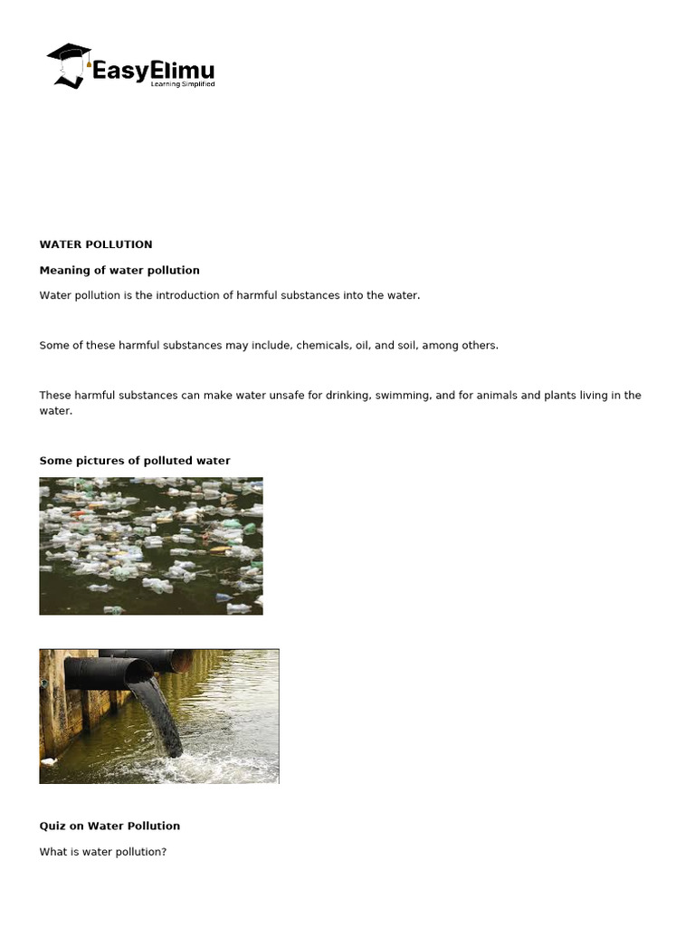 Understanding Water Pollution for Grade 4 | PDF | Water Pollution | Water