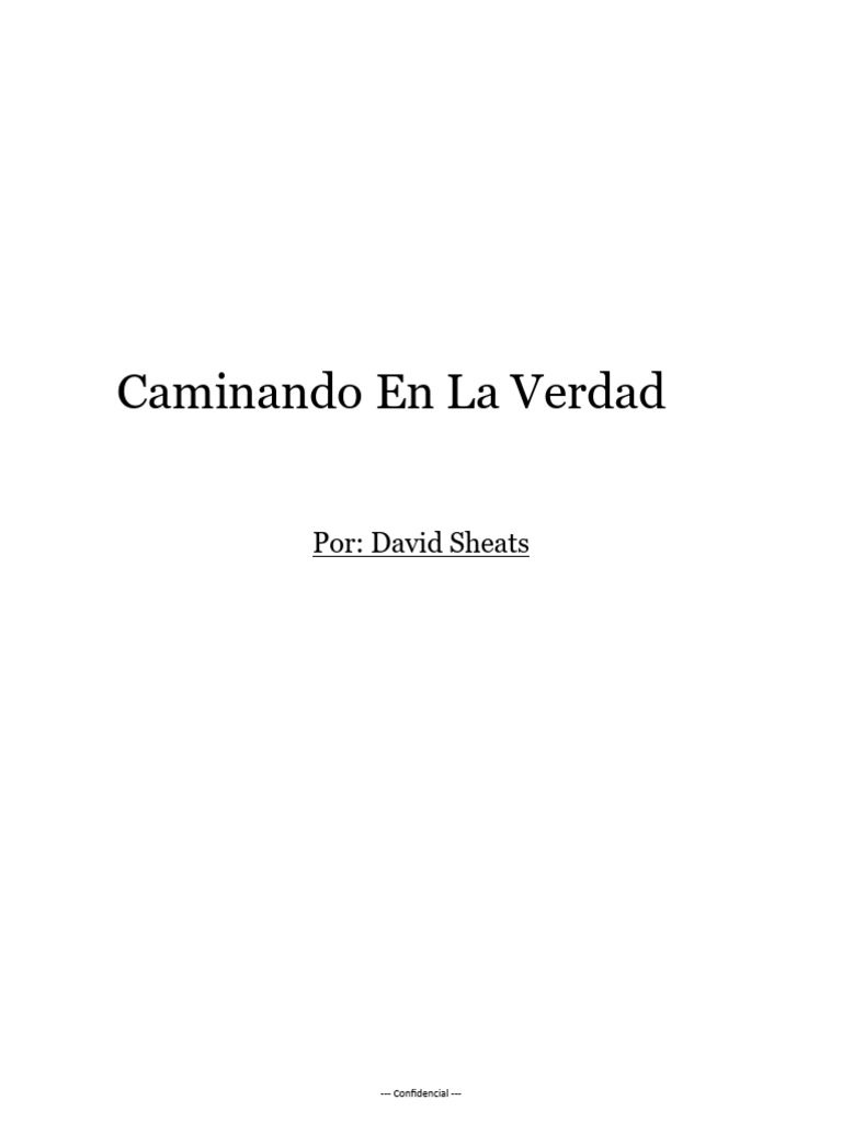 Caminando en La Verdad - David Sheats | PDF | Cristo (título) | Verdad