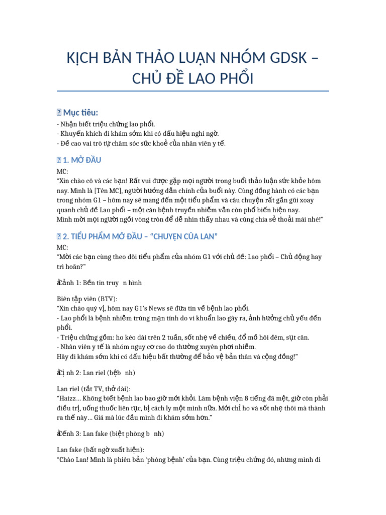 Kich Ban Thao Luan Lao Phoi | PDF