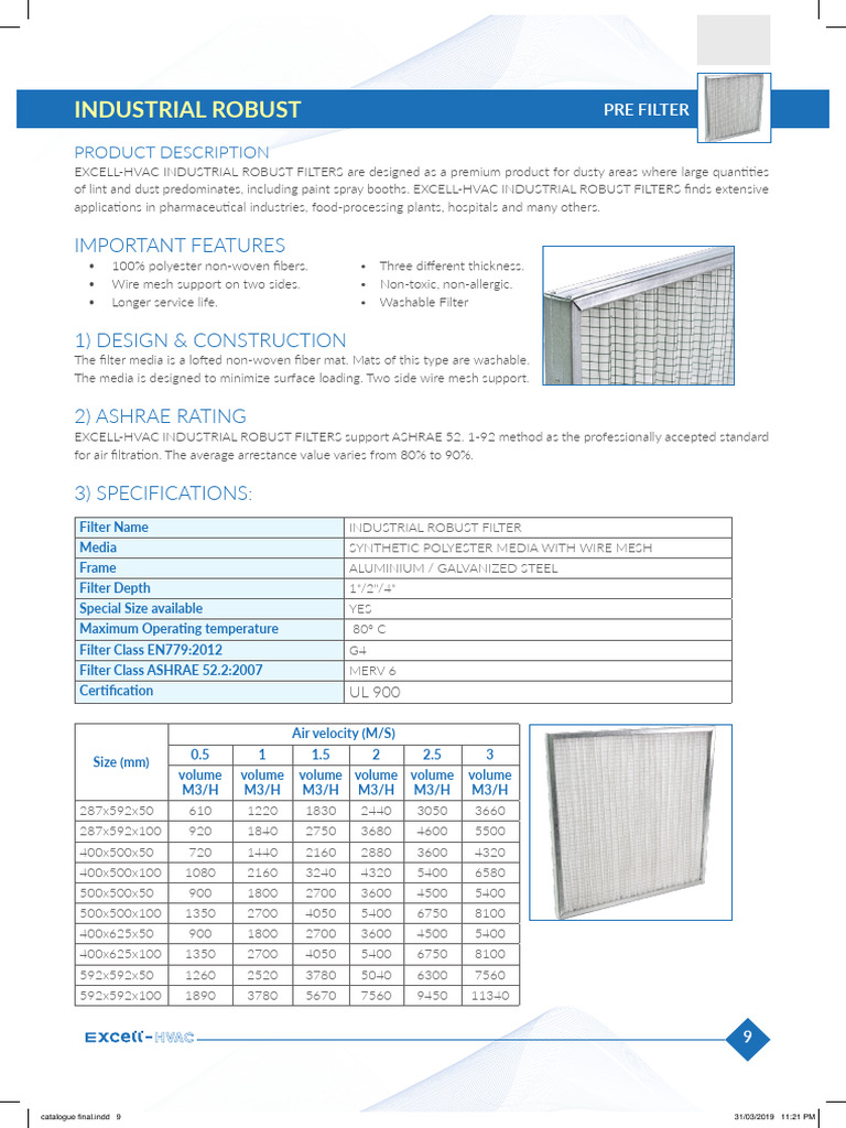Air Filter Ir-61061050 Excell Filter | PDF | Nonwoven Fabric | Materials