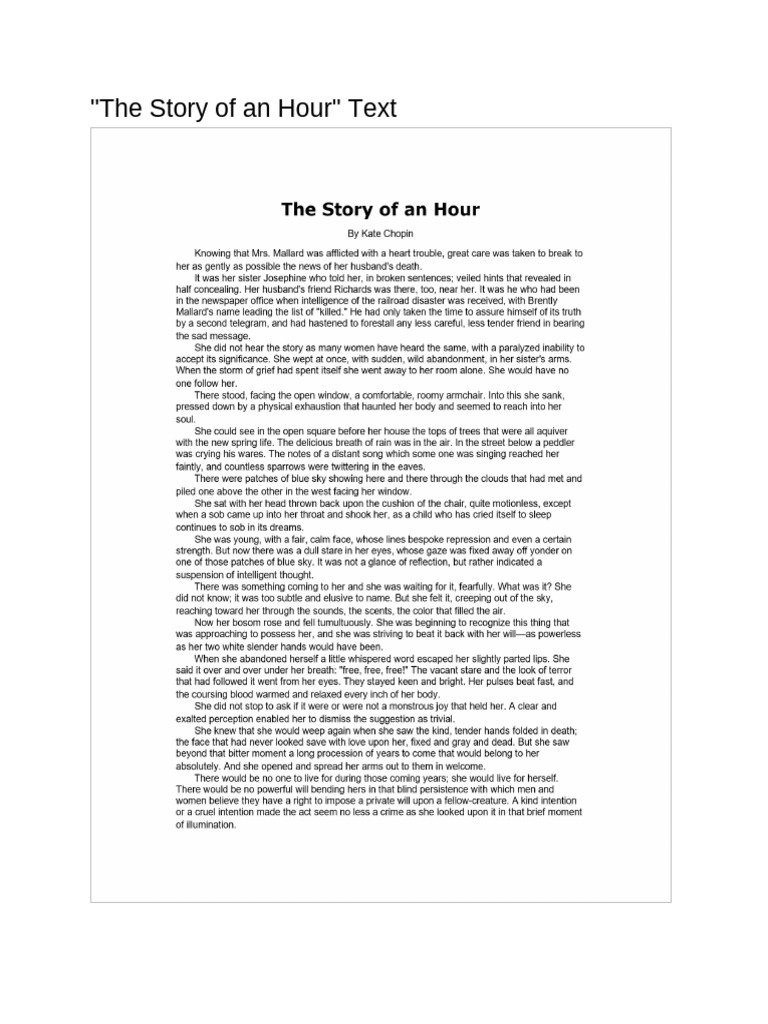 1.1+ the+Story+of+an+Hour +text | PDF