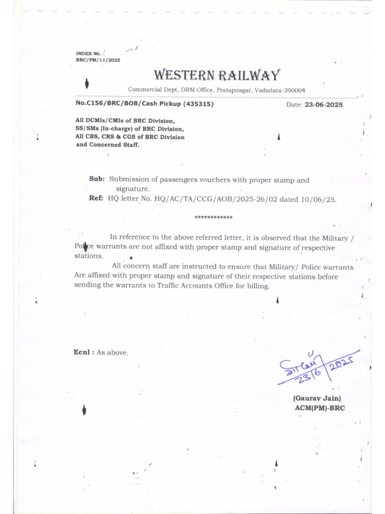 Submission of Passenger Vouchers Proper Stamp Signature | PDF