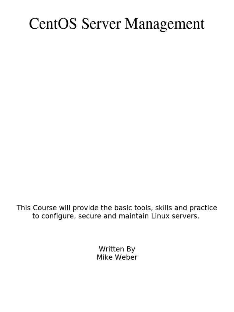 Server Management | PDF | Linux | Unix