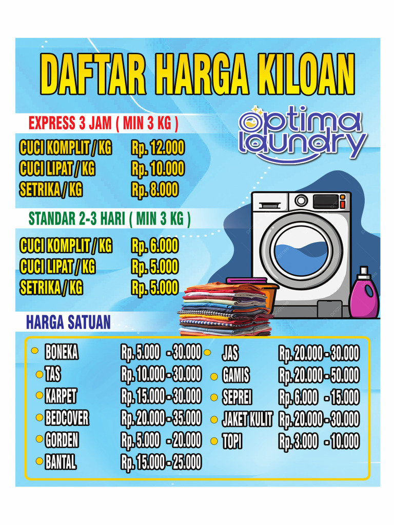 Harga Optima Laundry | PDF