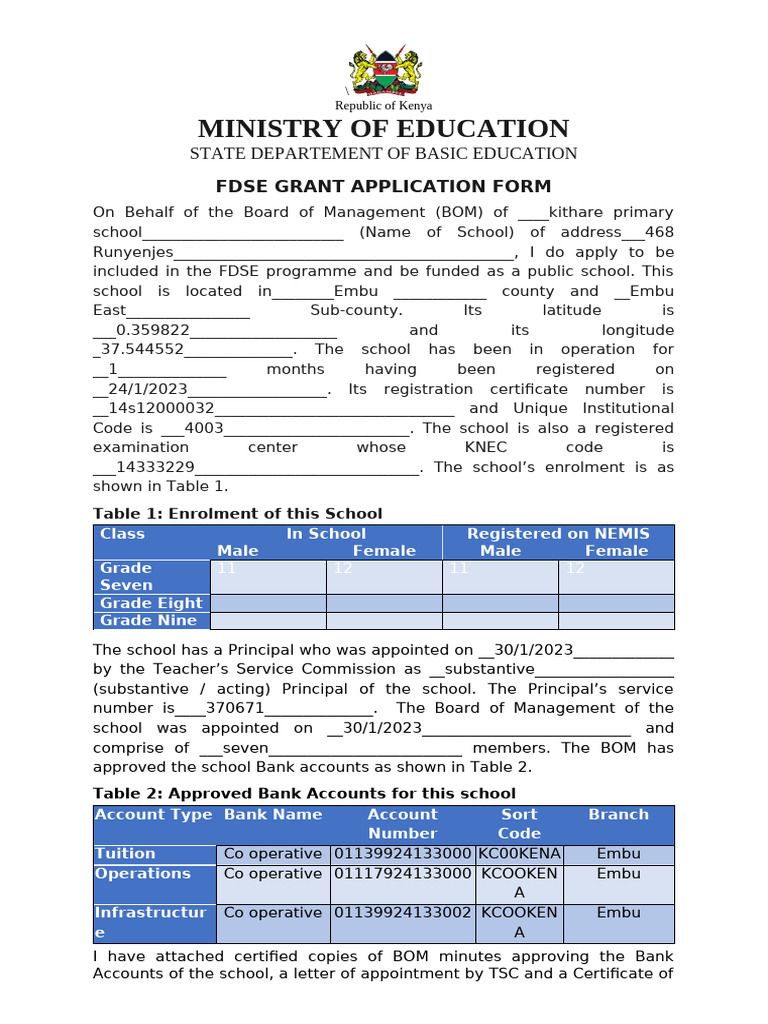 FDSE Application Form-1-1 | PDF