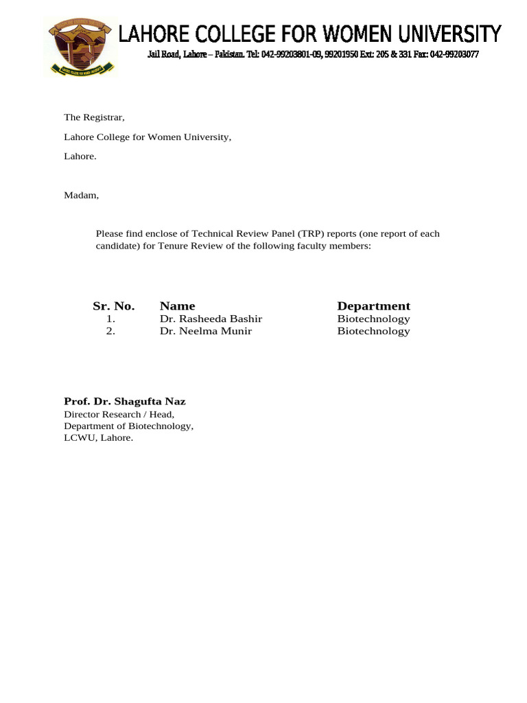 TRP Reports To Registrar | PDF