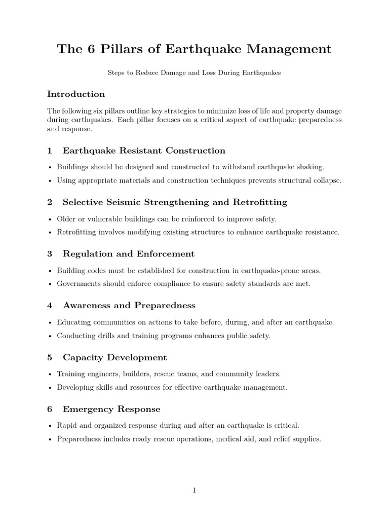 Q 7 Six Pillars of Earthquake | PDF