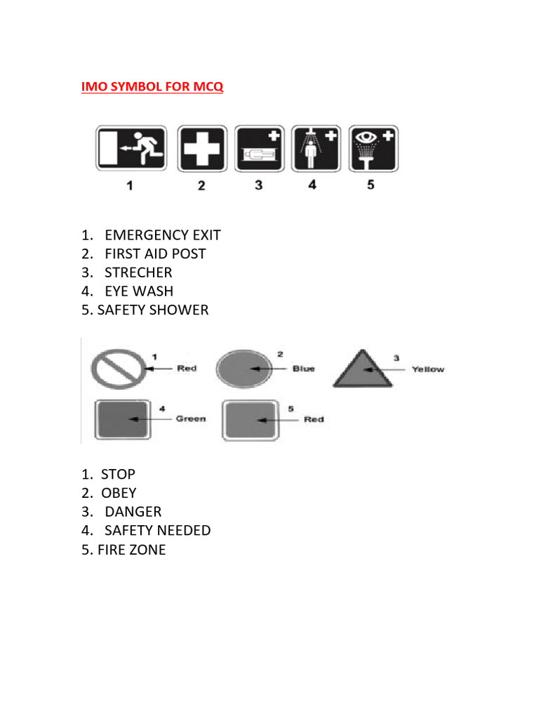Imo Symbol For MCQ | PDF