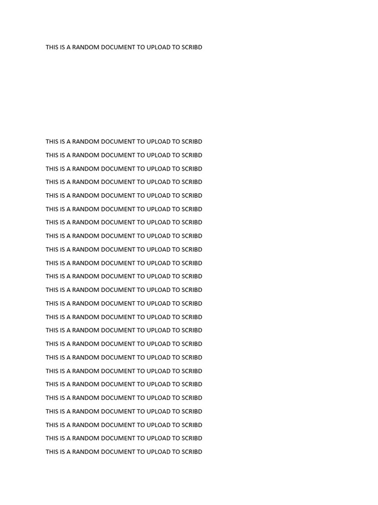 This Is A Random Document To Upload To Scribd | PDF