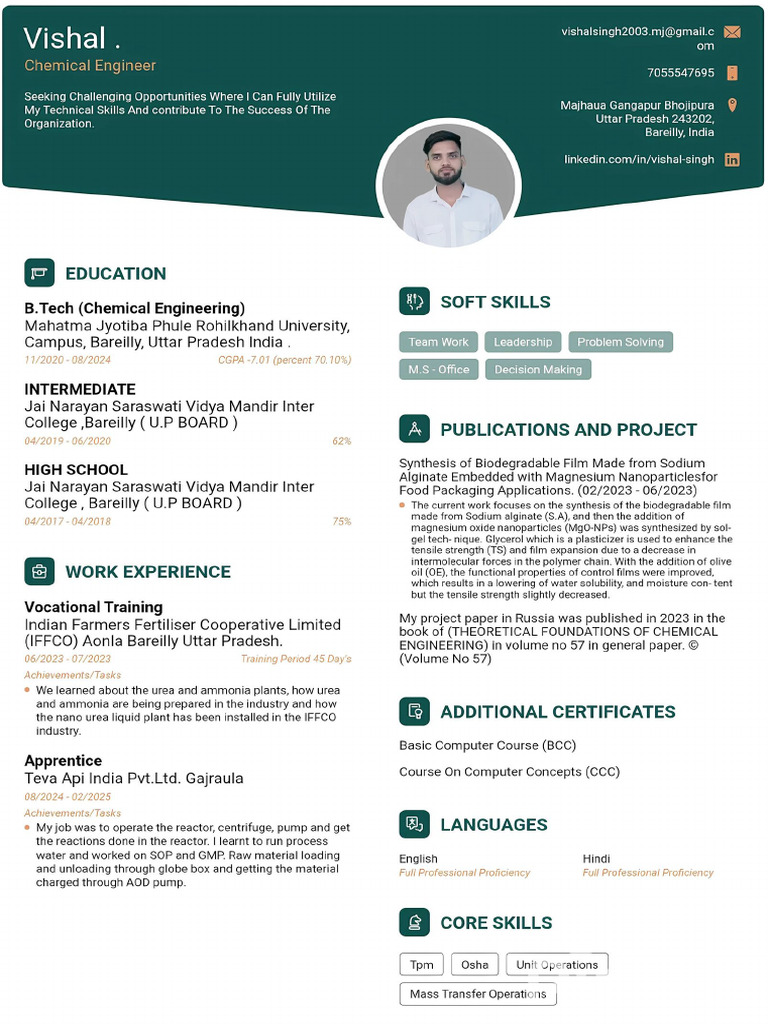 CV Vishal New | PDF