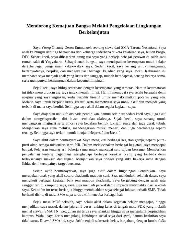 Format Penulisan Essay Beasiswa | PDF