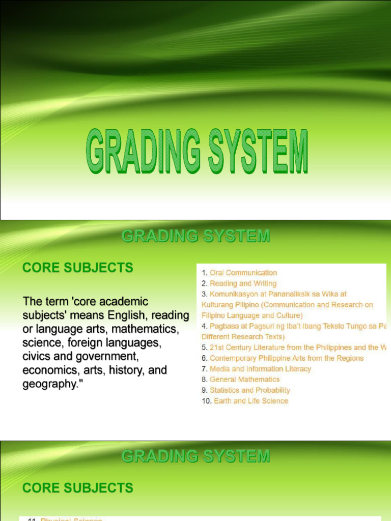 Grading System 1 | PDF