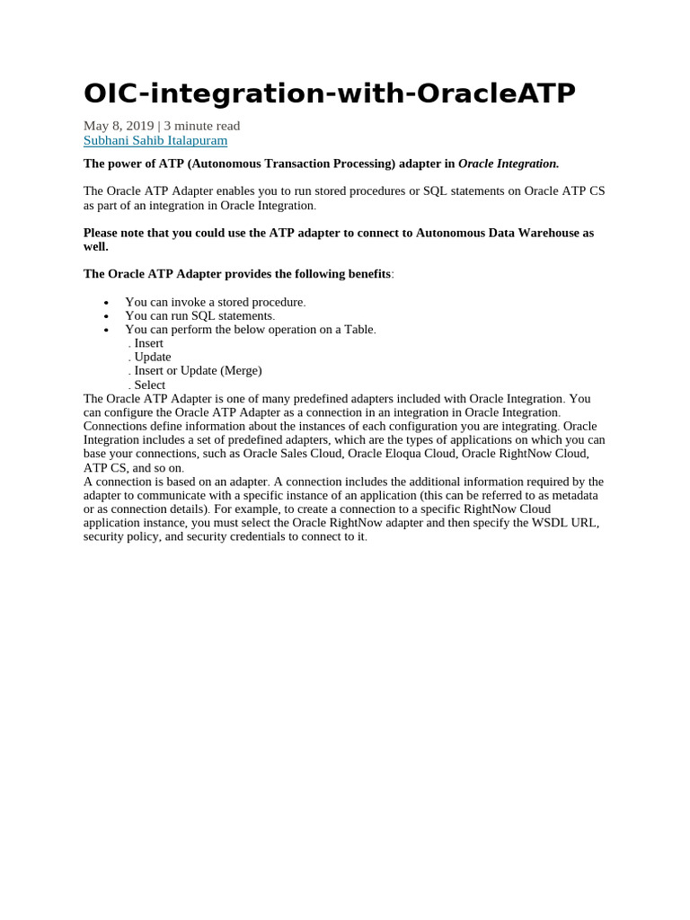 OIC Atp | PDF