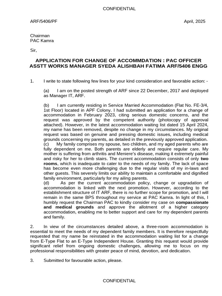 Application for Accommodation Change | PDF