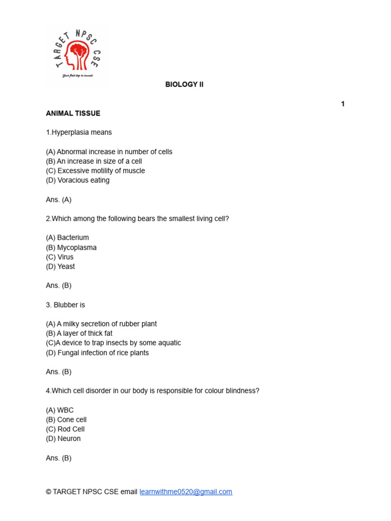 Biology Mcqs II | PDF | Gene | Dna