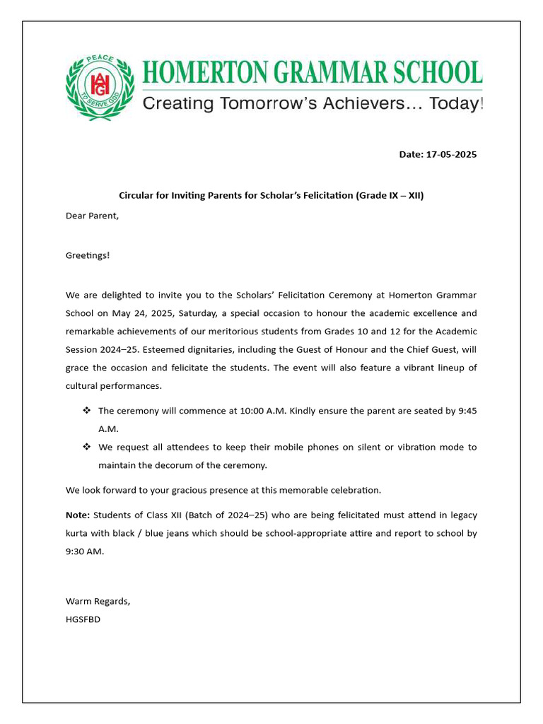 Invitation - Scholar's Felicitation | PDF