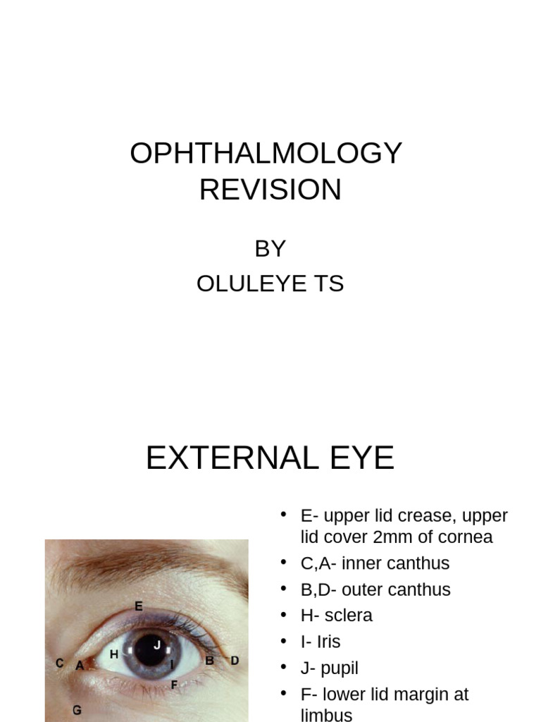 OPHTHALMOLOGY Revision | PDF | Glaucoma | Cataract