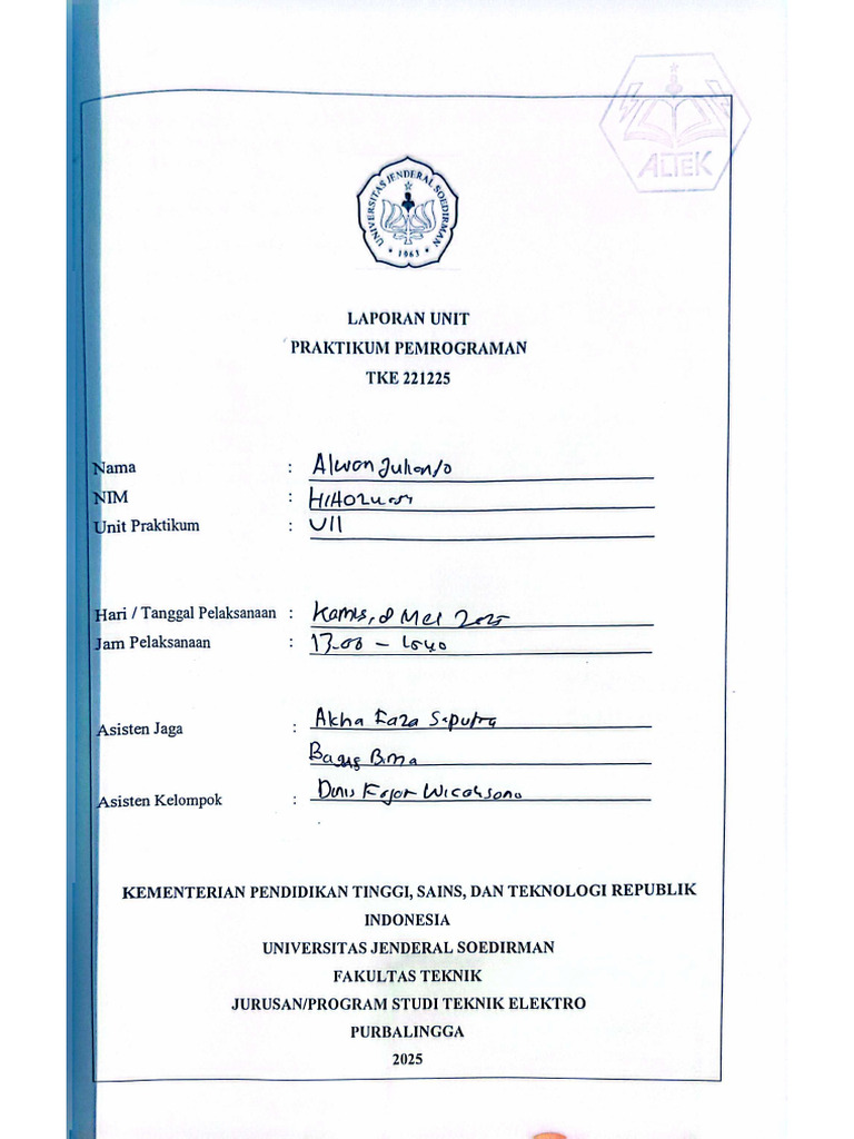 H1A02451 - Alwan Julianto - Jurnal Unit 7 | PDF