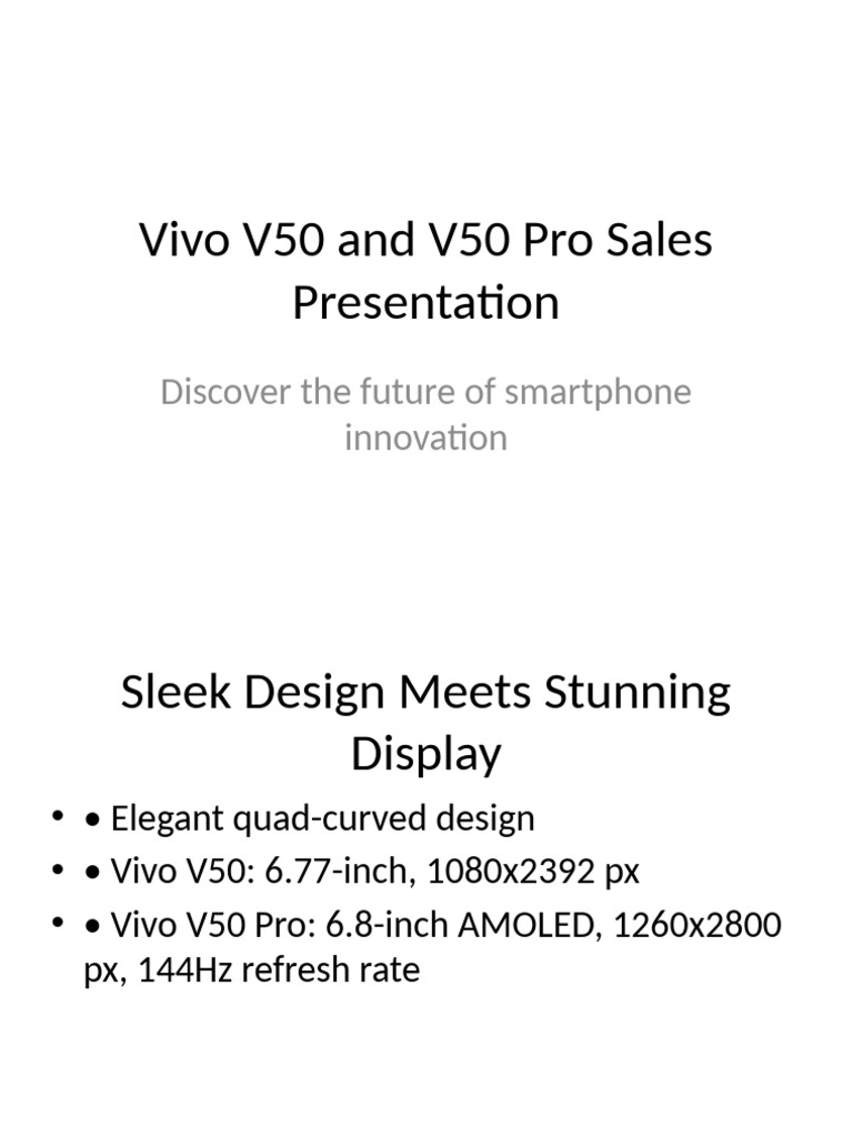 Vivo V50 Sales Presentation | PDF