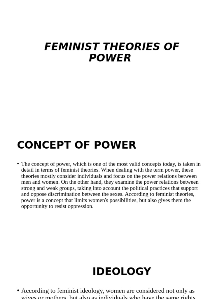 Feminist Theories of Power Explained | PDF