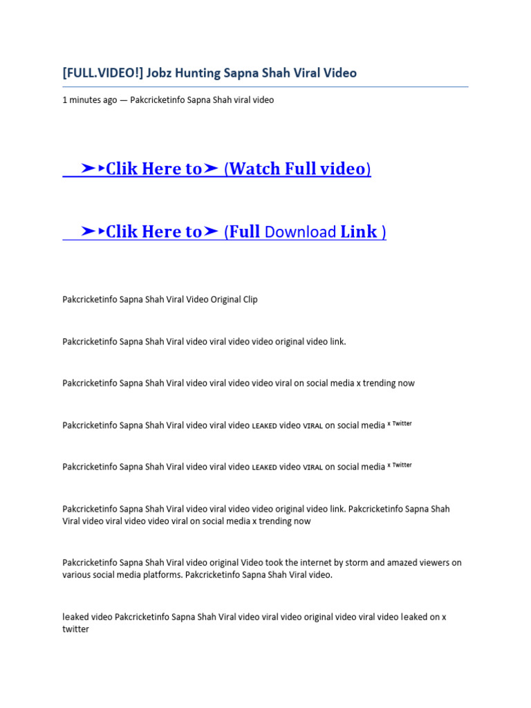 Jobz Hunting Sapna Shah Viral Video | PDF