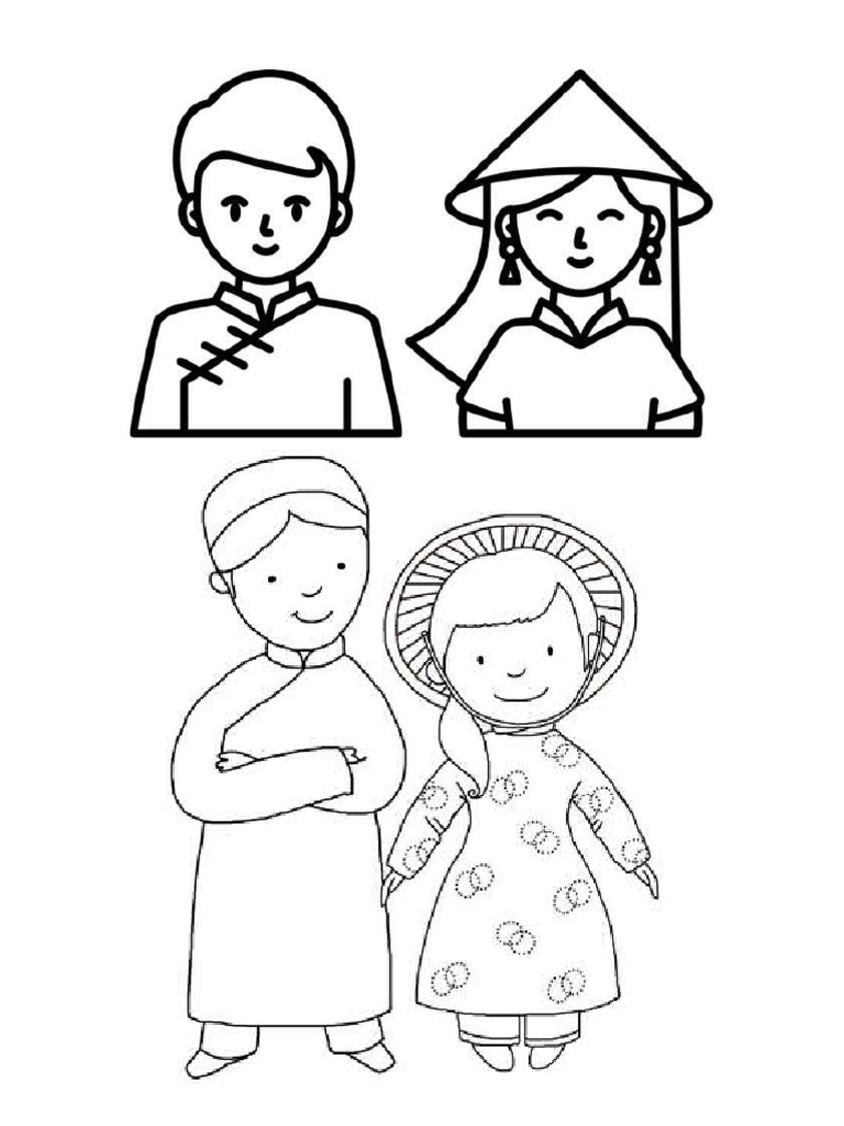 Ao Dai-Coloring Page | PDF