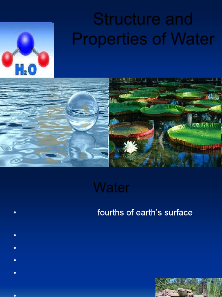 10 Water Relations-Structure and Properties of Water | PDF | Water ...