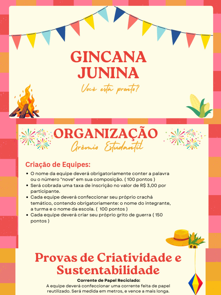 Gincana Junina: Regras e Atividades | PDF