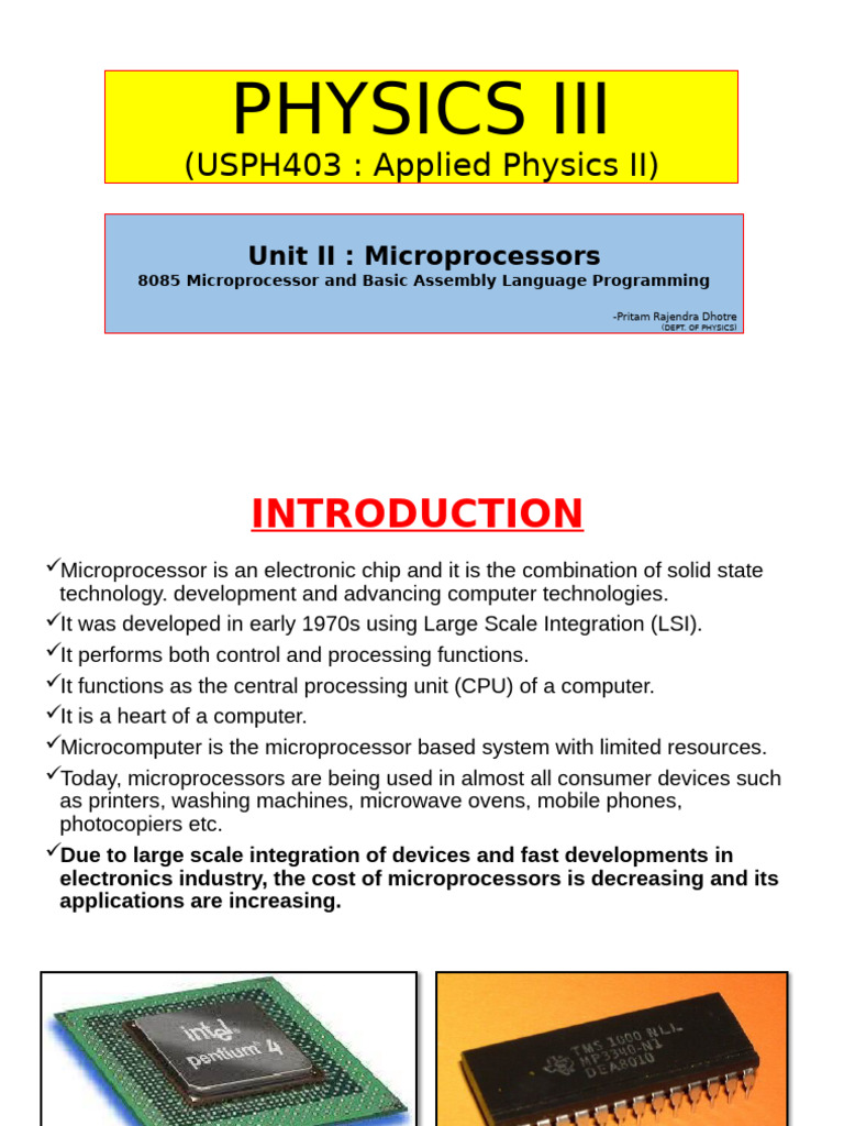 Sybsc Physics Lec Sem IV Unit II | PDF | Central Processing Unit ...