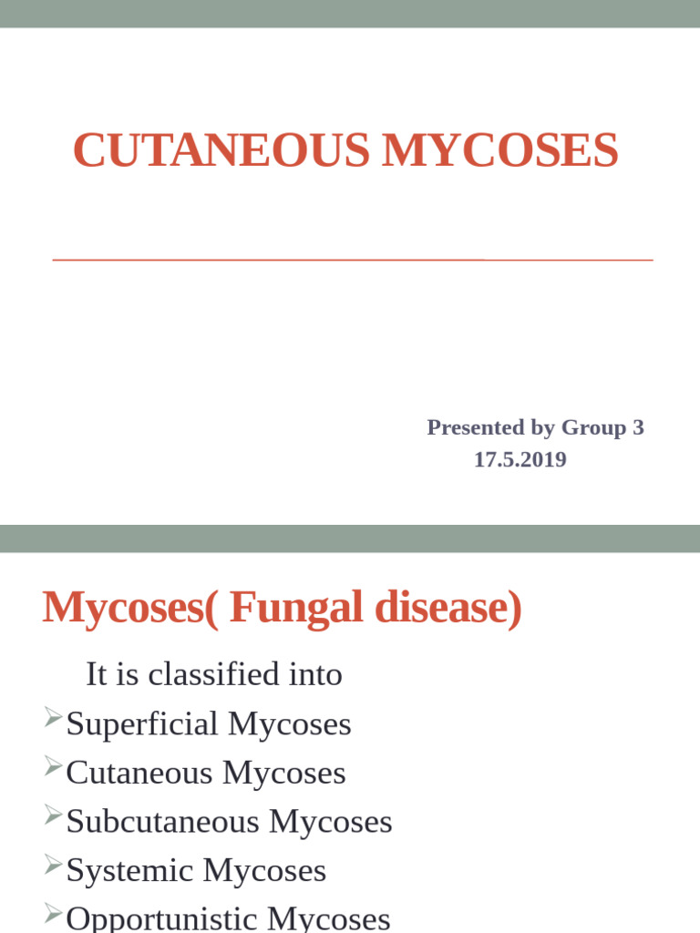 Cutaneous Mycoses Group | PDF