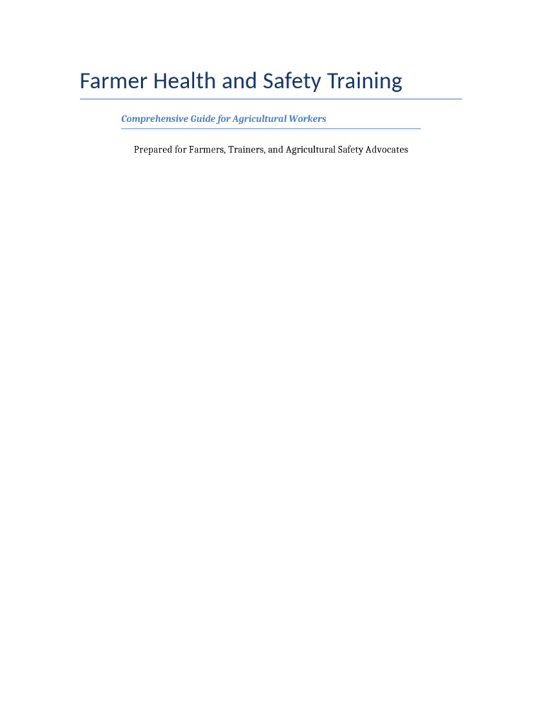 Farmer Health & Safety Training Guide | PDF | Personal Protective ...