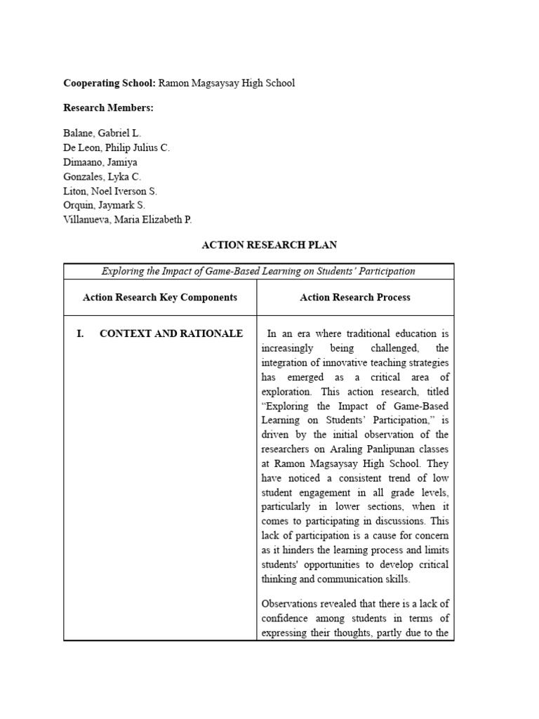 CBAR - Ramon Magsaysay High School | PDF | Learning | Motivation