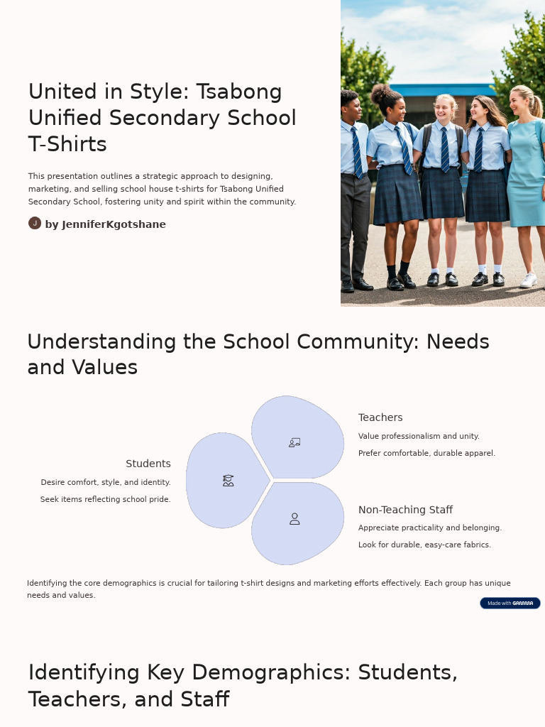 United in Style Tsabong Unified Secondary School T Shirts | PDF ...