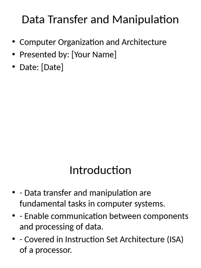 Data Transfer and Manipulation COA | PDF
