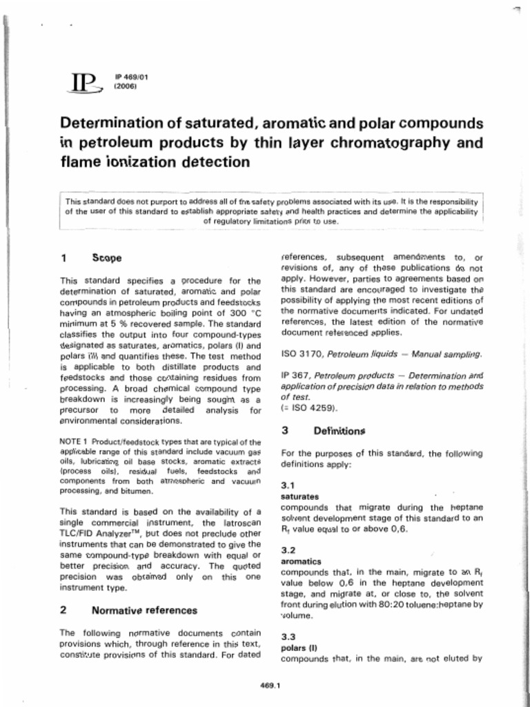 SARA METHOD - IP 469 - www.iatroscan.com | PDF