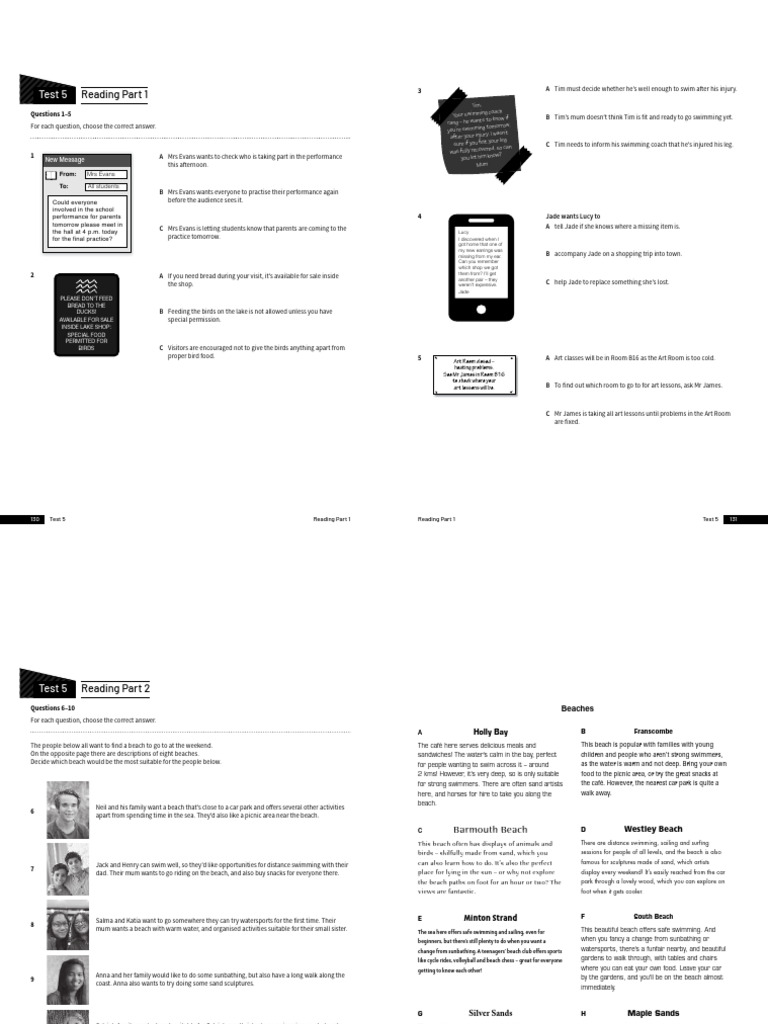 Test 5 - Cambridge B1 Trainer | PDF | Beach