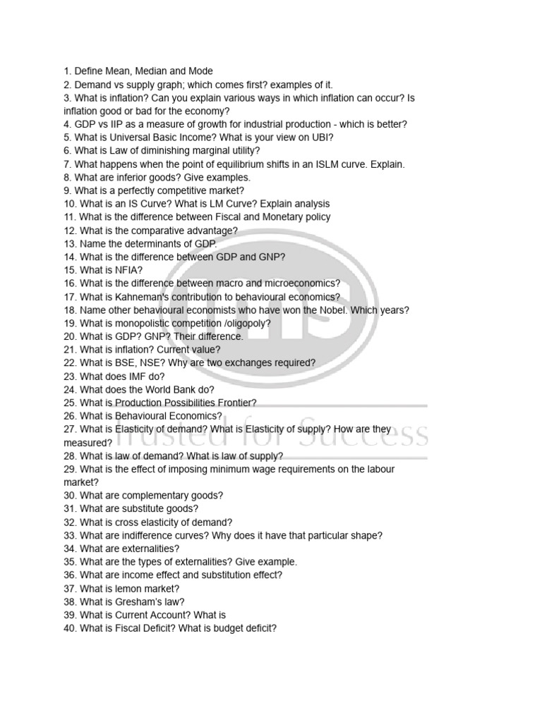 Economics Questions | PDF