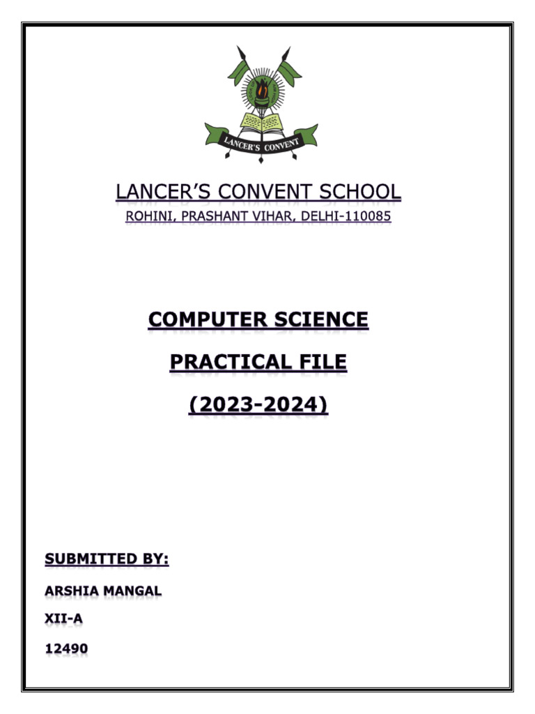 CS Class 12 Prac | PDF