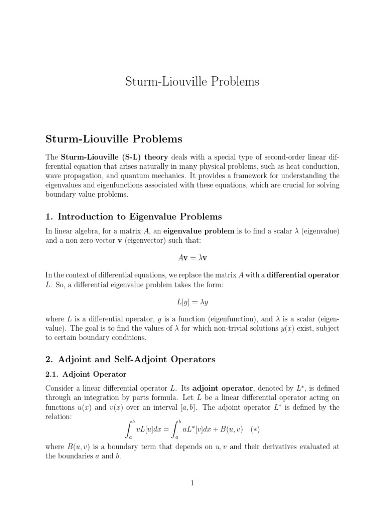 Sturm Liouville Boundary Value Problem | PDF | Eigenvalues And Eigenvectors | Mathematical Relations