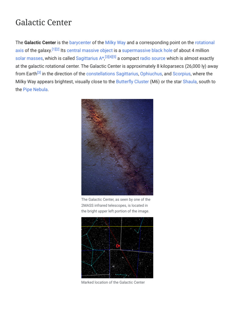 Galactic Center - Wikipedia | PDF | Milky Way | Astrophysics