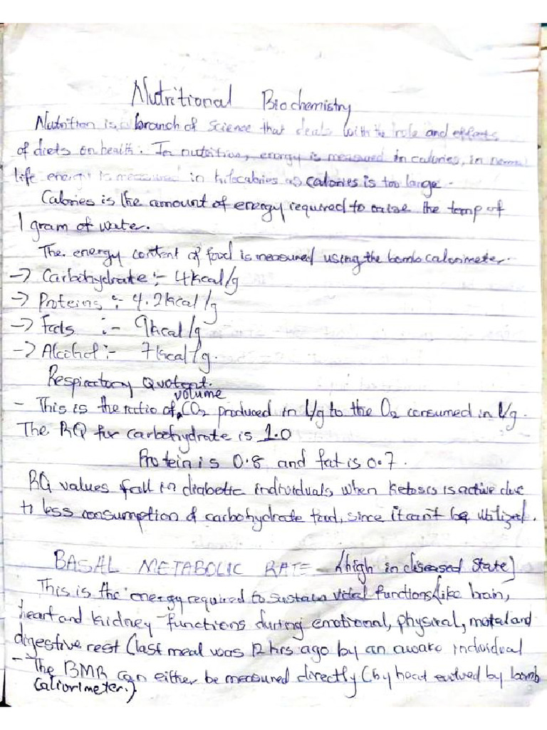 Nutritional Biochemistry (N.S) | PDF