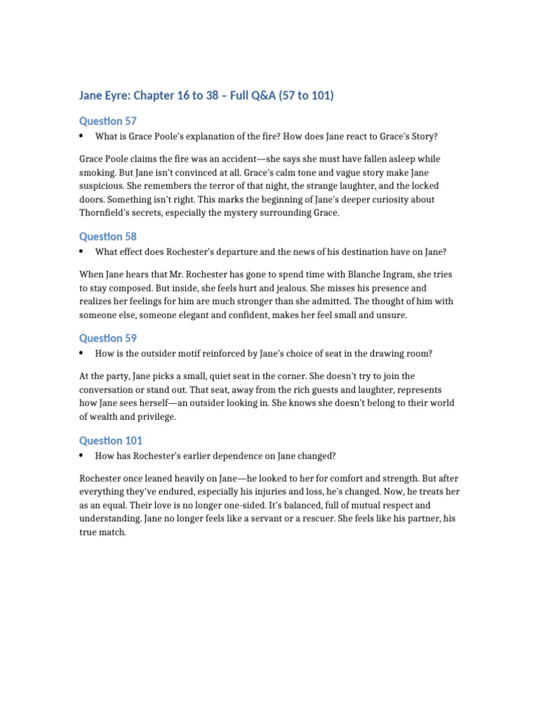 Jane Eyre Q57 To Q101 All Expanded | PDF