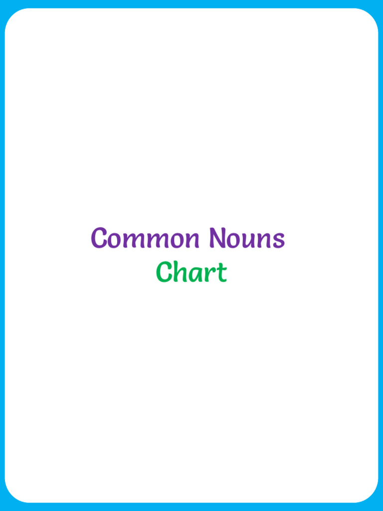 Common Nouns Chart 1 | PDF