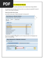 SAP MM - Material Description Mass Change - MM17 | PDF